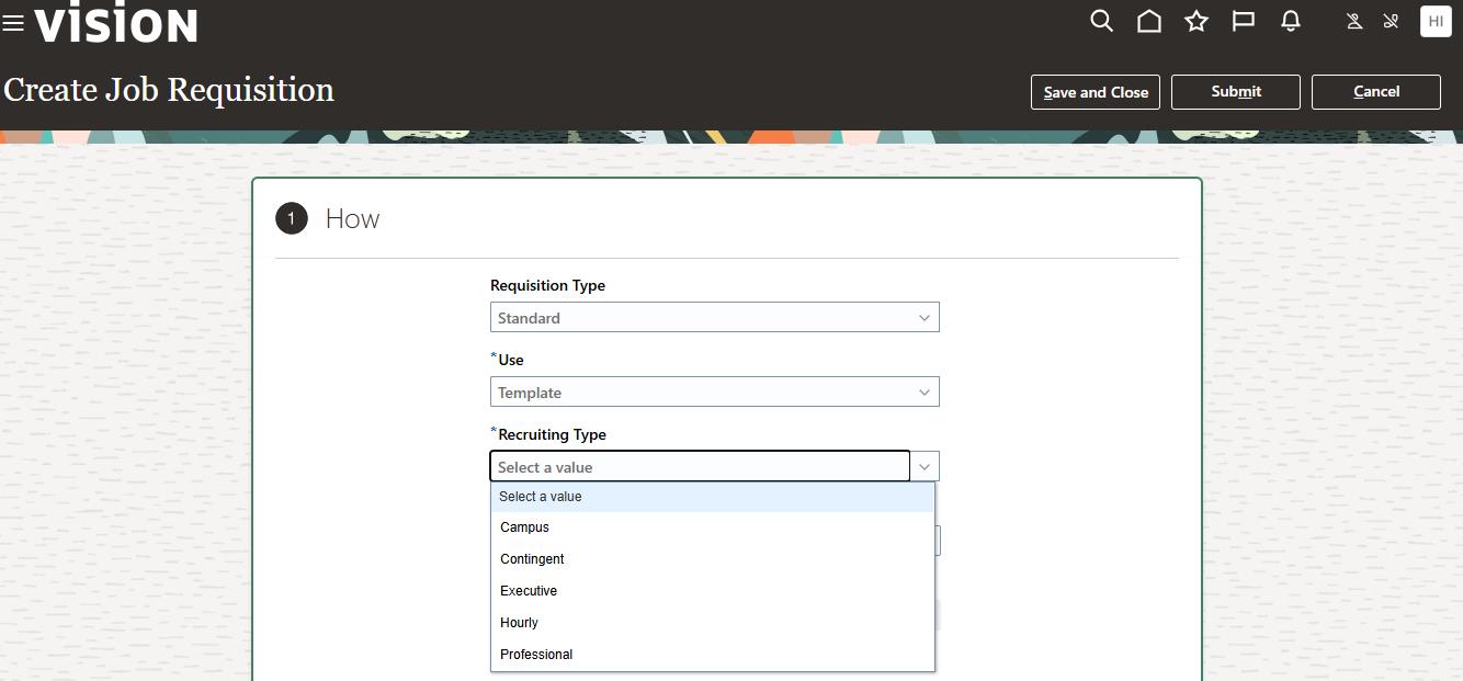 Creating Job Requisition in ORC - Soais