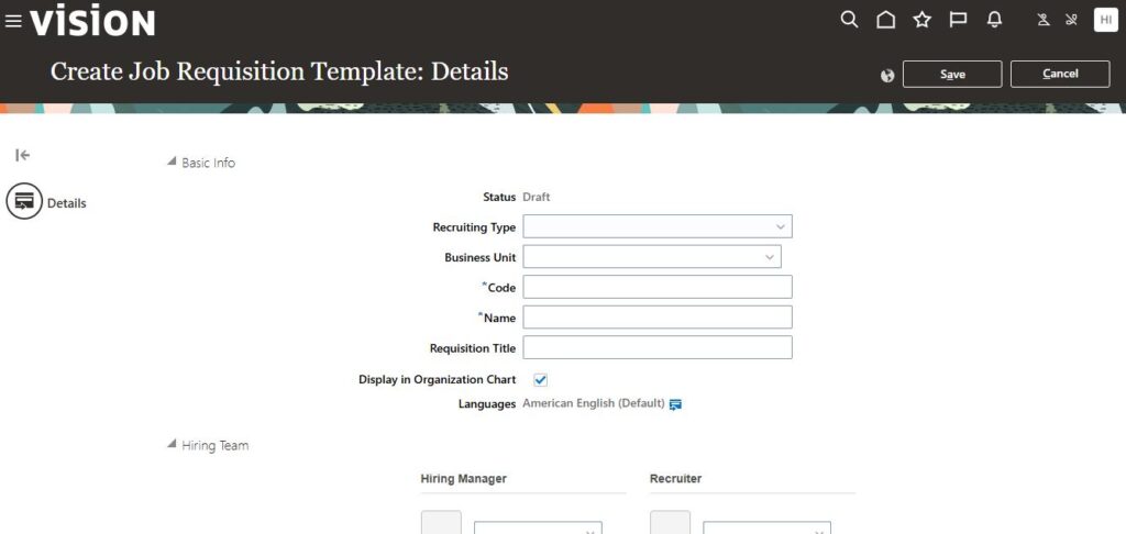 Creating Job Requisition in ORC - Soais