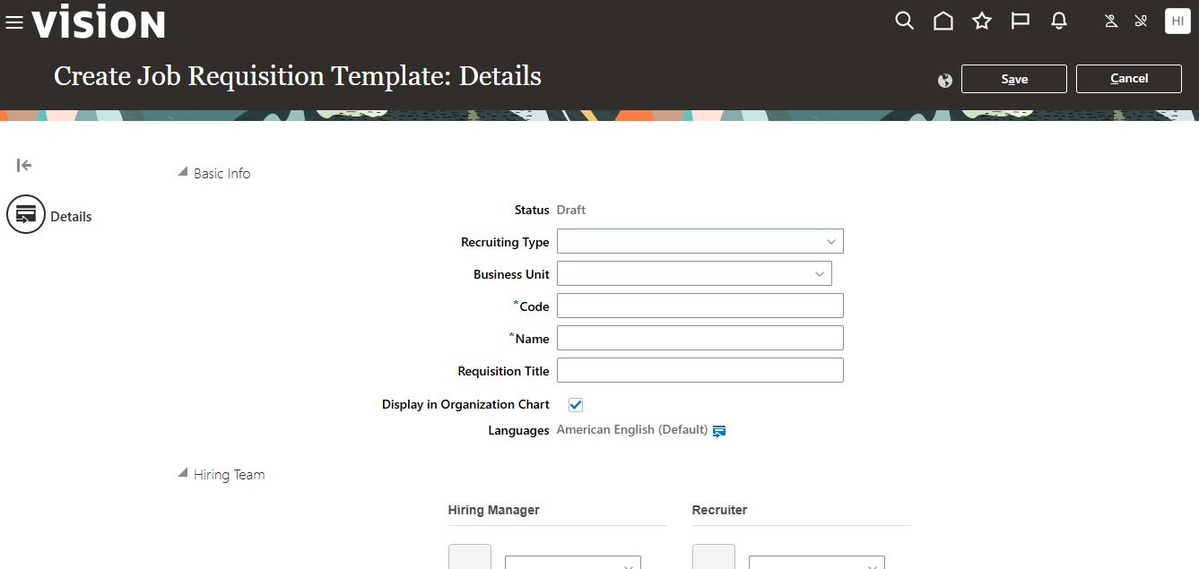 Creating Job Requisition in ORC - Soais